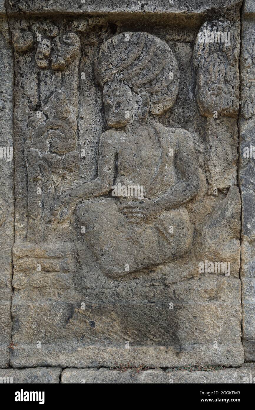 Carved stone of penataran temple (panataran temple), Blitar, East Java ...