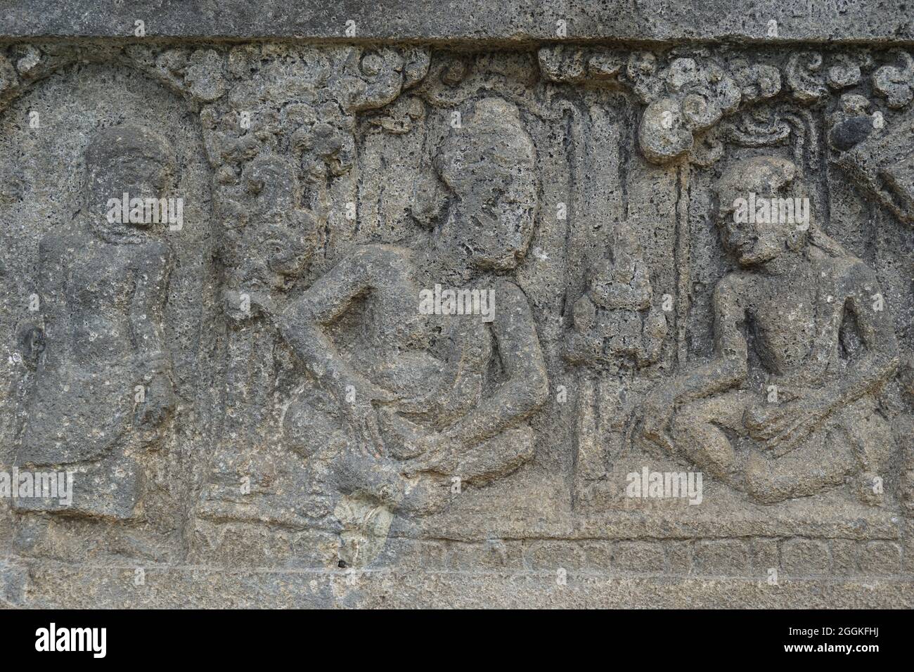 Carved stone of penataran temple (panataran temple), Blitar, East Java ...