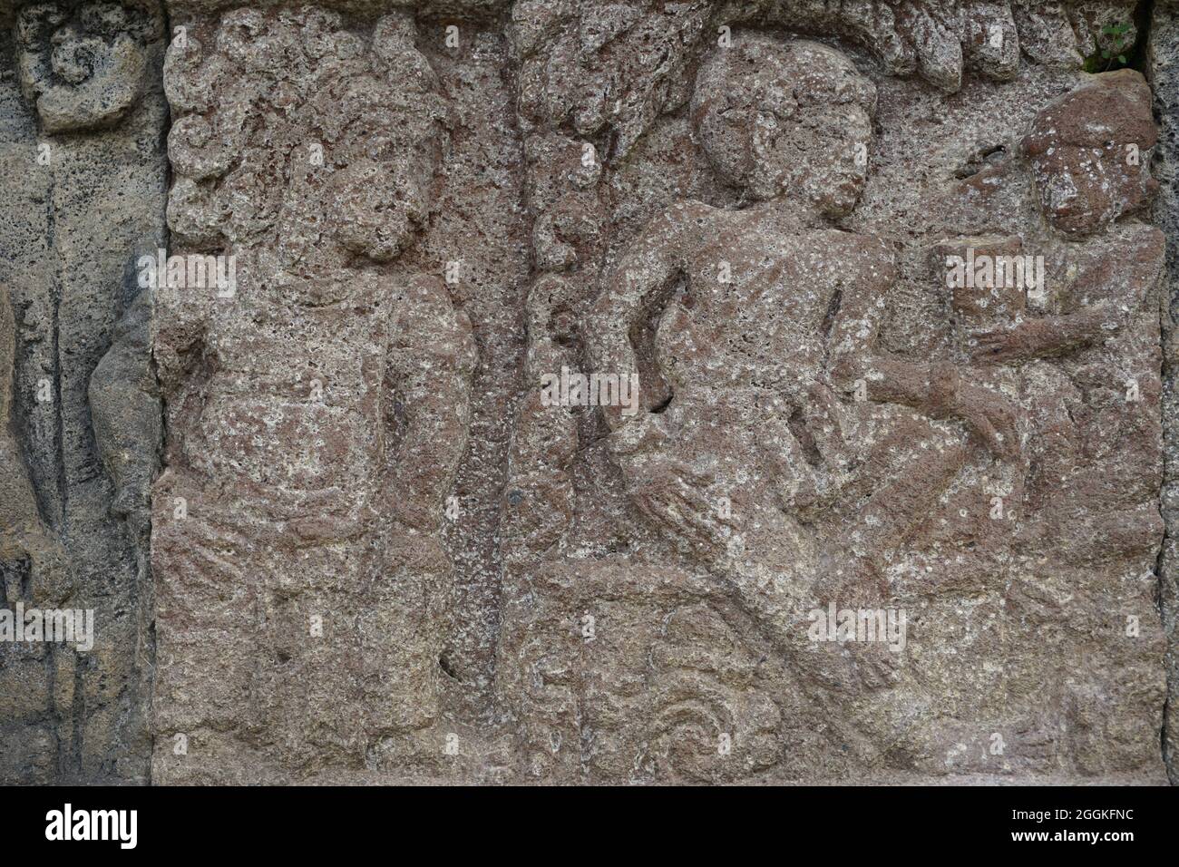 Carved stone of penataran temple (panataran temple), Blitar, East Java ...