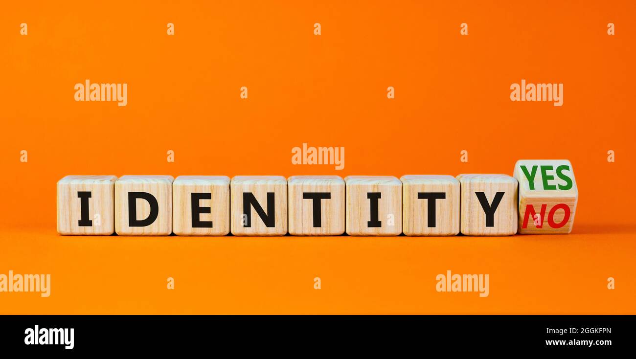 Identity symbol. Turned a wooden cube and changed words 'identity no ...