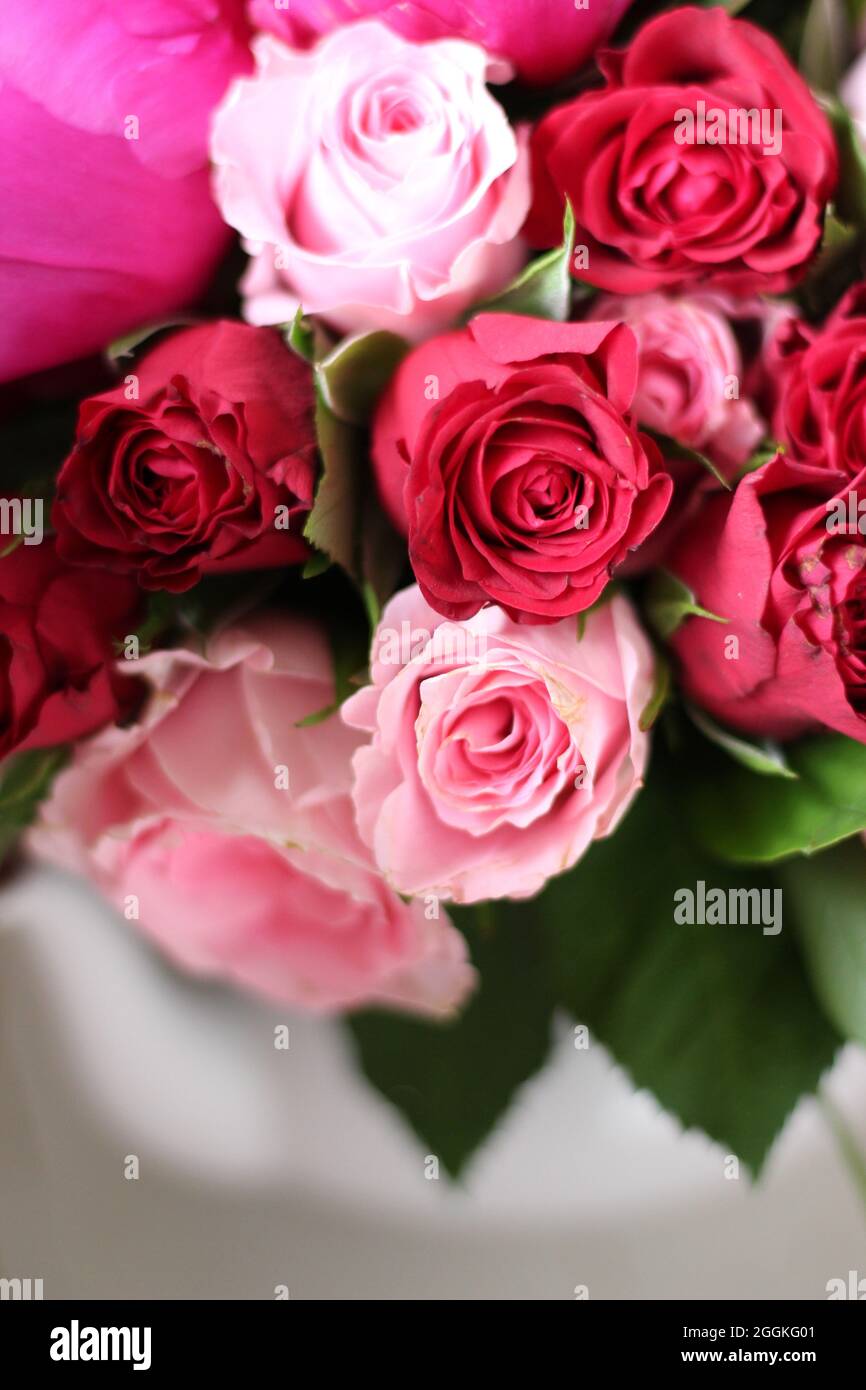 Bouquet of flowers in a jug Stock Photo - Alamy