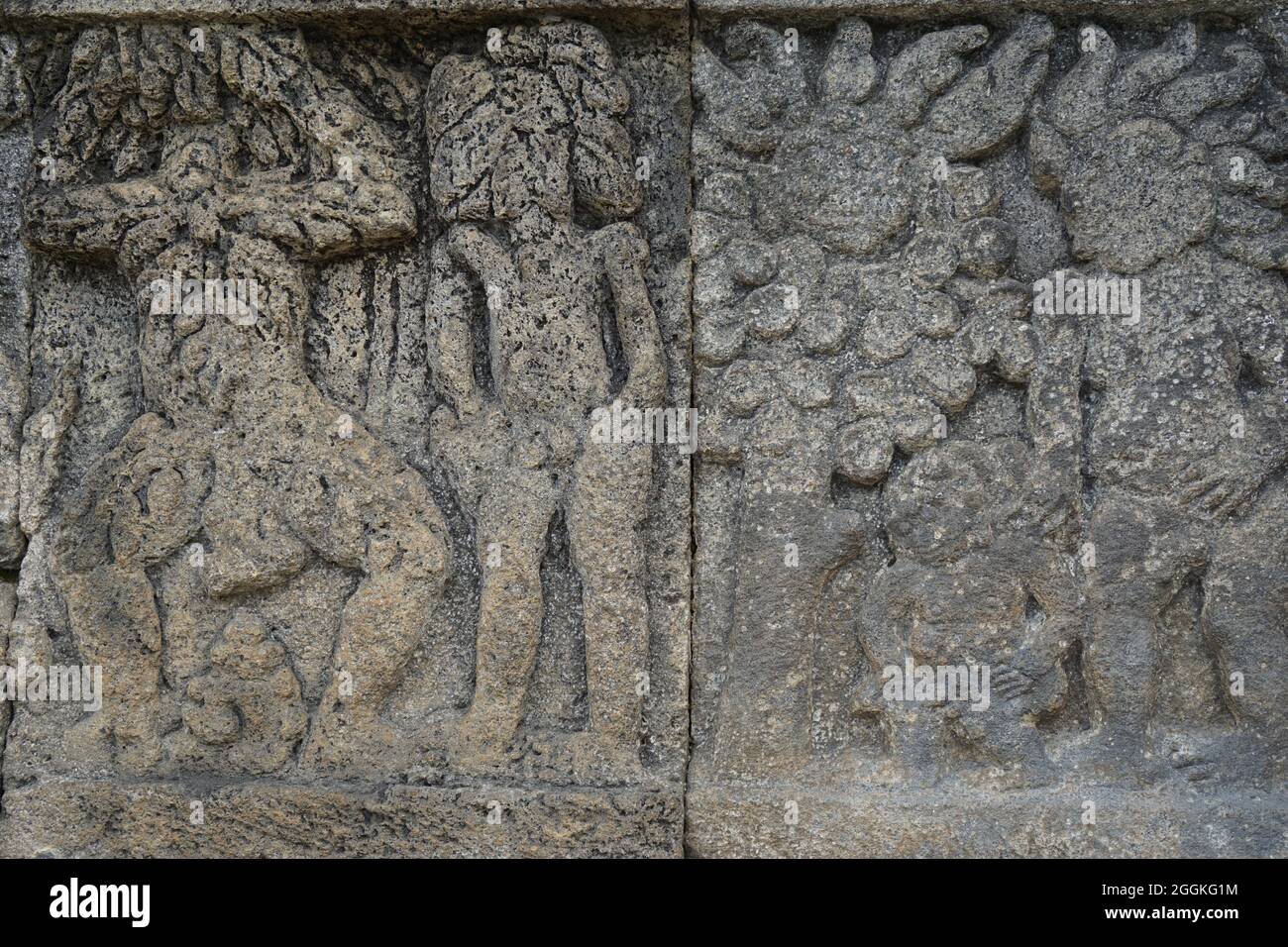 Carved stone of penataran temple (panataran temple), Blitar, East Java ...