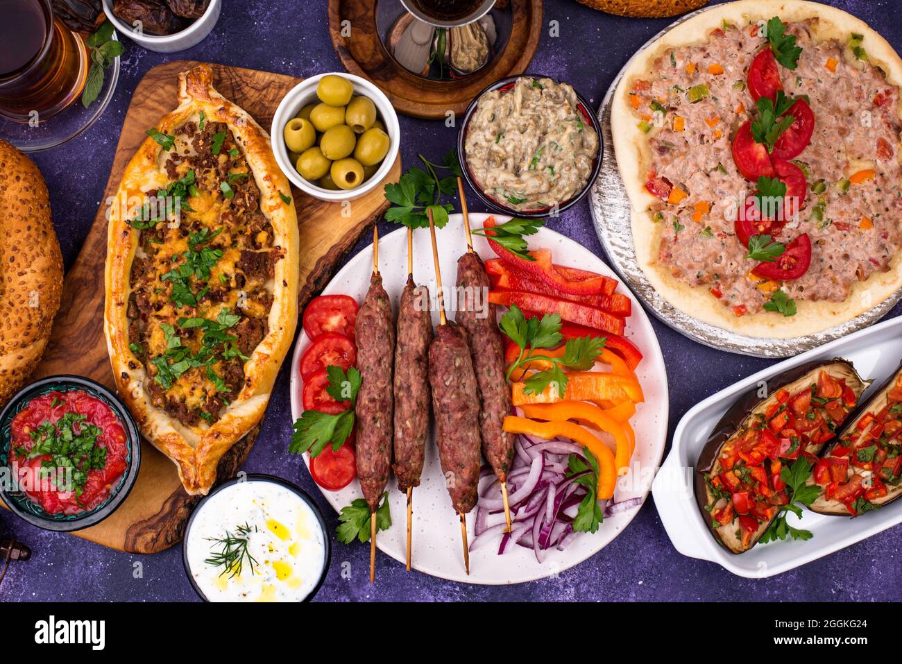 Traditional Turkish or Middle eastern dishes Stock Photo - Alamy