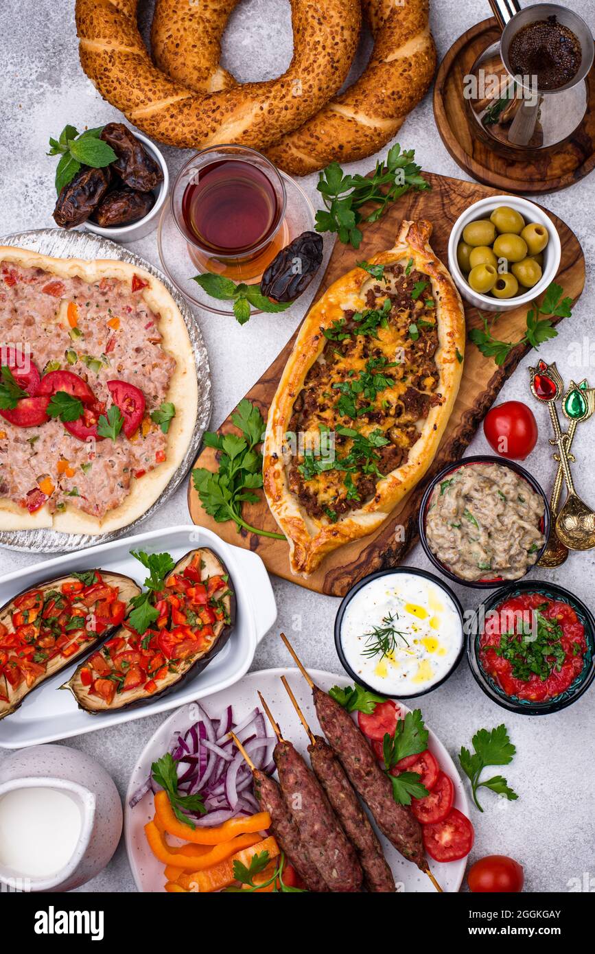 Traditional Turkish or Middle eastern dishes Stock Photo - Alamy