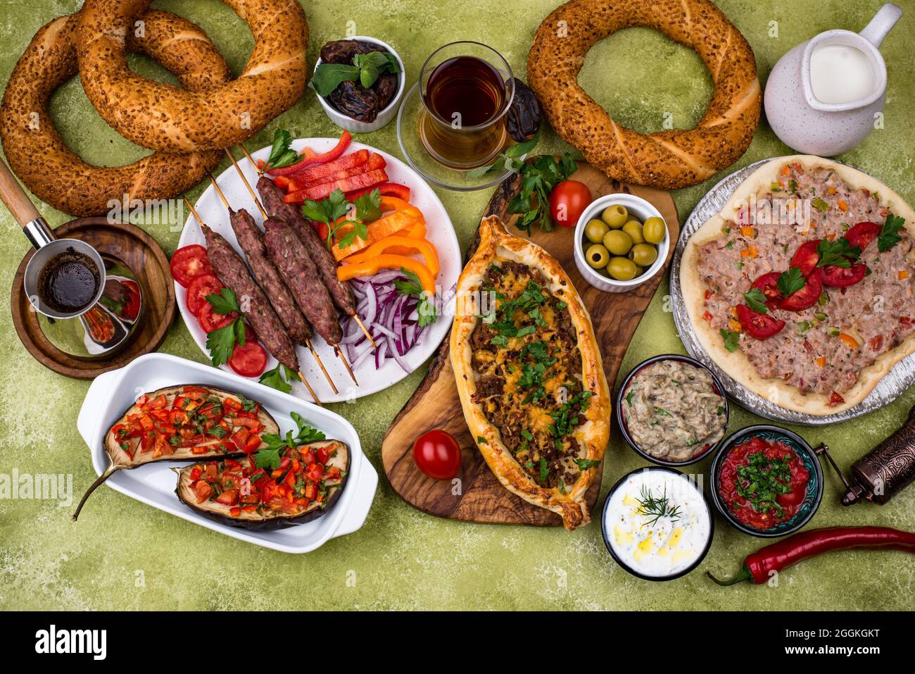 Traditional Turkish or Middle eastern dishes Stock Photo - Alamy