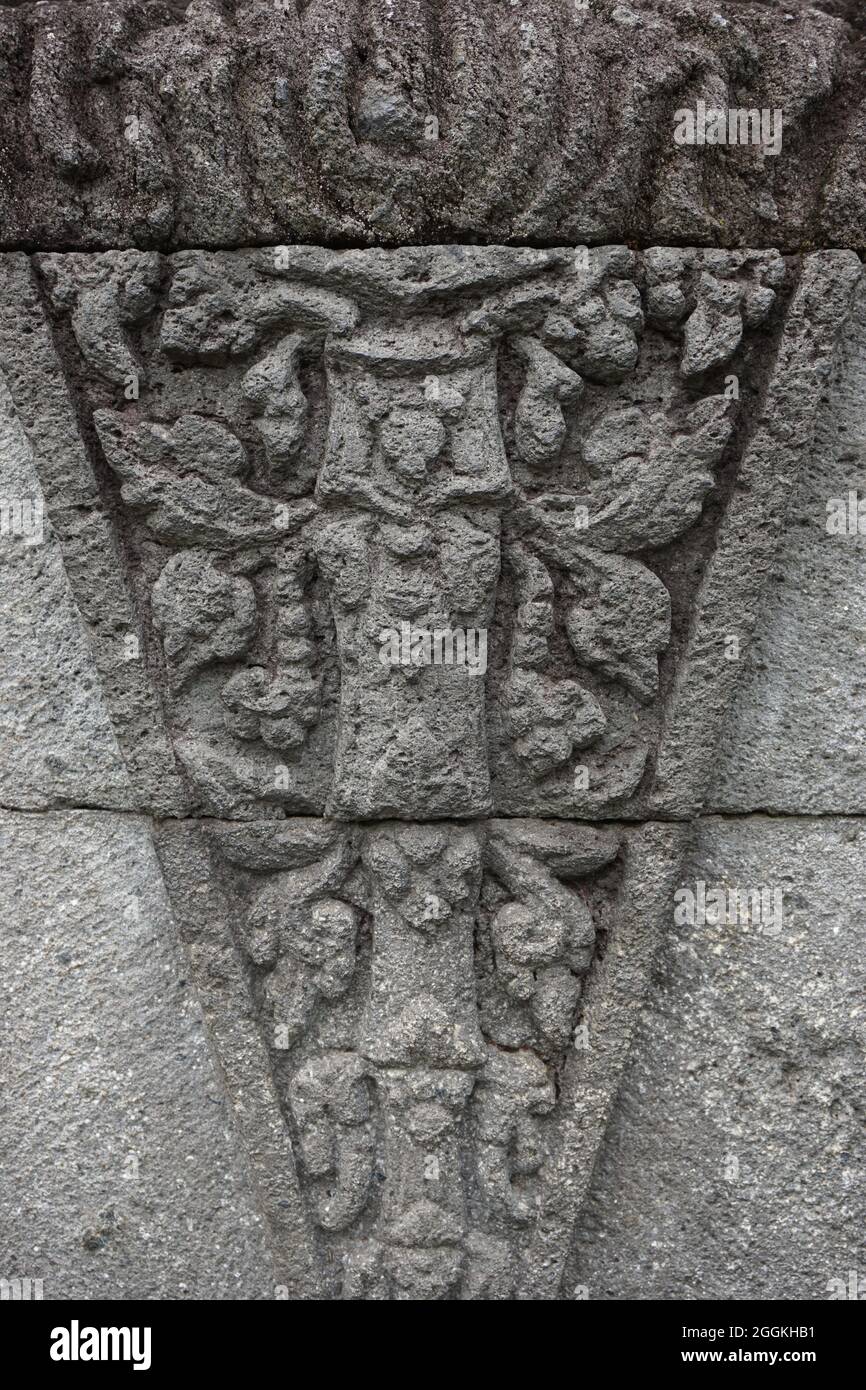 Carved stone of penataran temple (panataran temple), Blitar, East Java ...