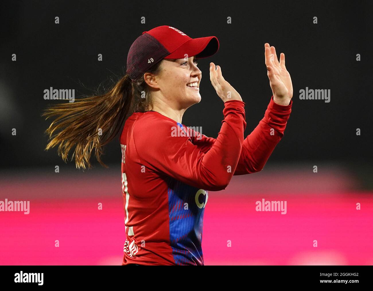 England's Mady Villiers reacts after catching out New Zealand's Amy ...
