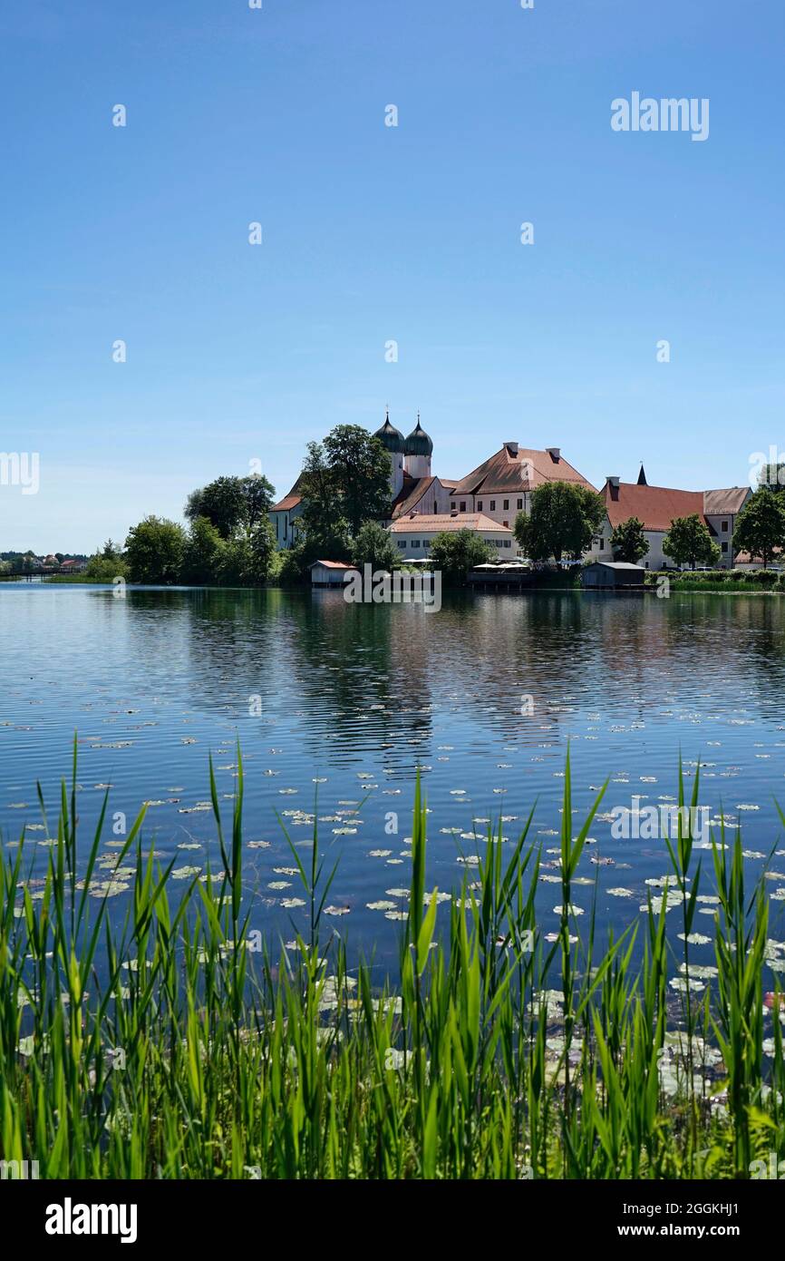 Germany, Bavaria, Upper Bavaria, Chiemgau, Seeon-Seebruck, Seeon Abbey ...