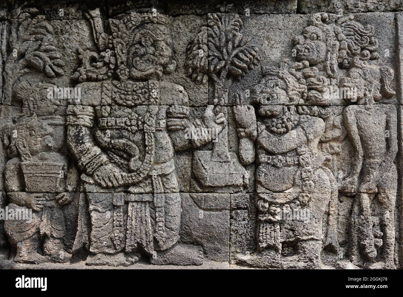 Carved stone of penataran temple (panataran temple), Blitar, East Java ...