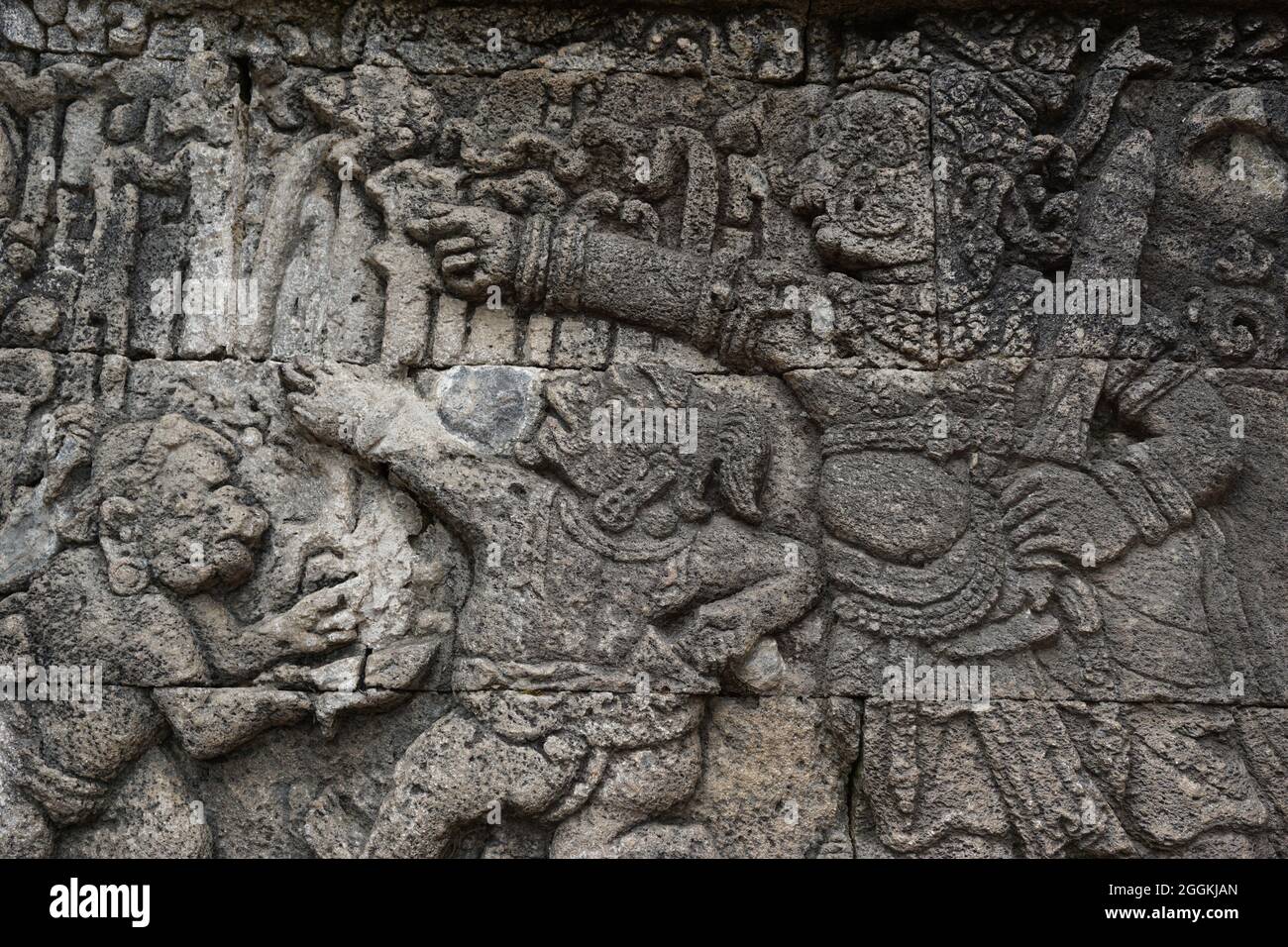 Carved stone of penataran temple (panataran temple), Blitar, East Java ...