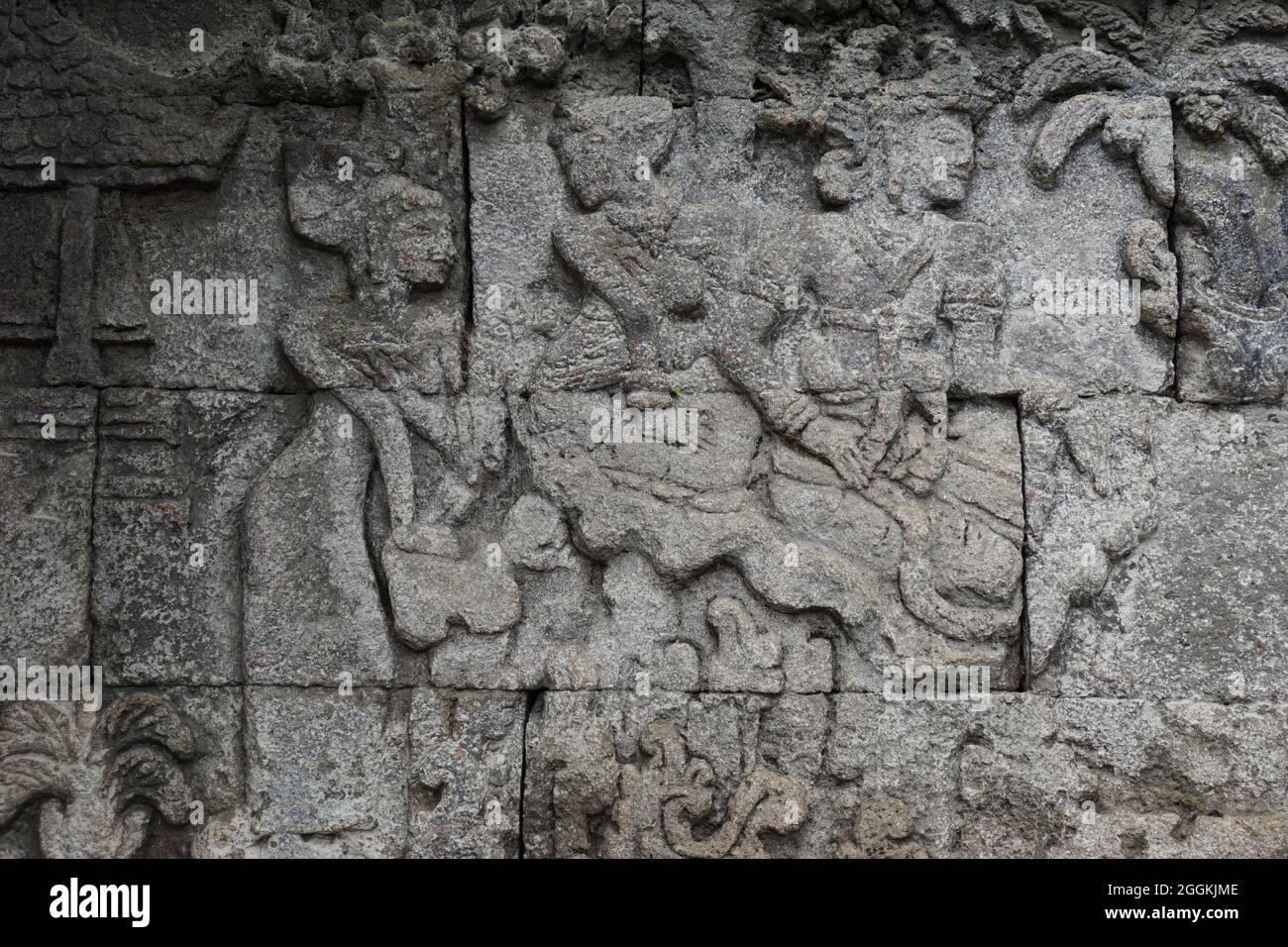 Carved stone of penataran temple (panataran temple), Blitar, East Java ...