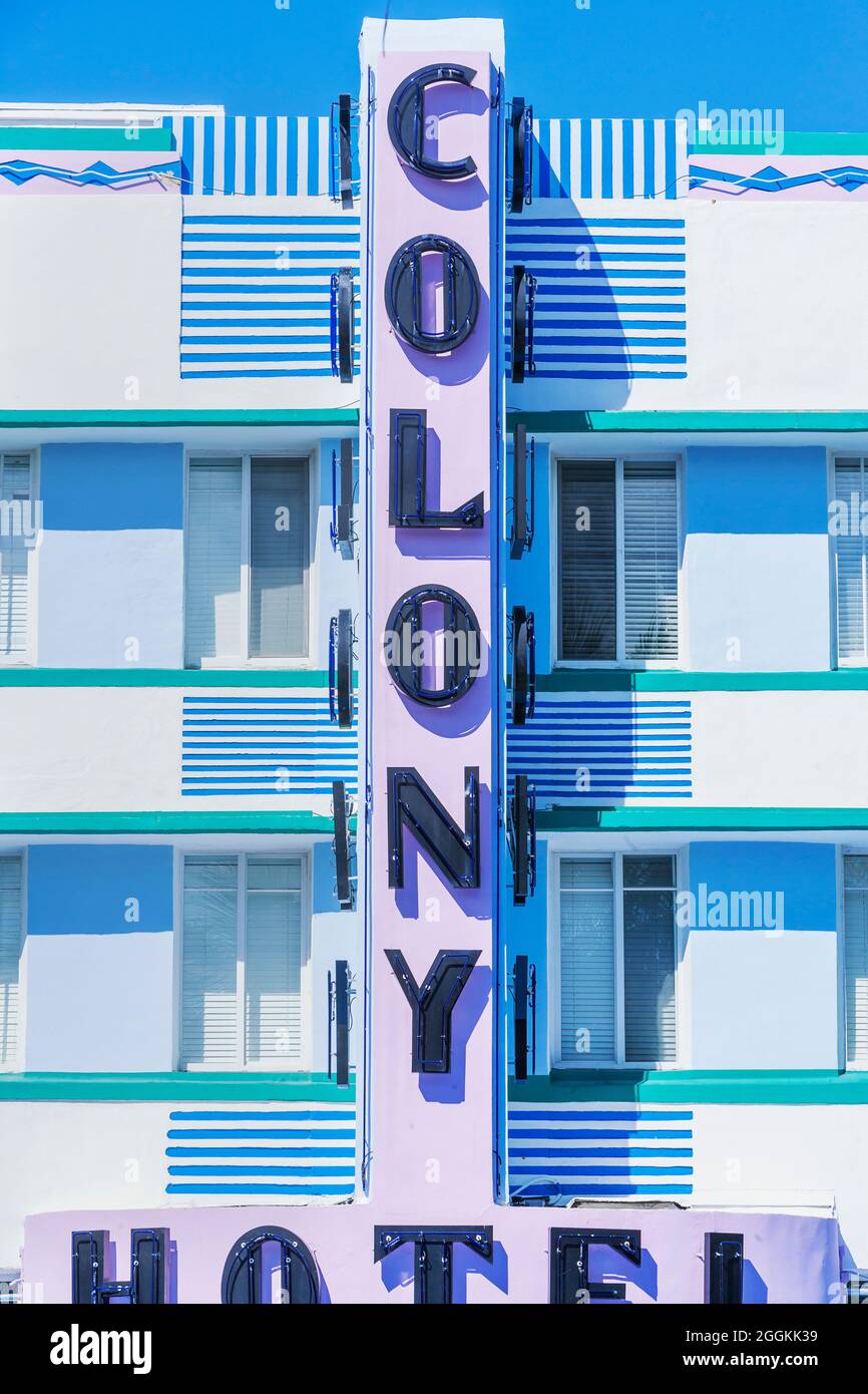 Colony hotel, South Beach, Miami, Florida, USA Stock Photo - Alamy