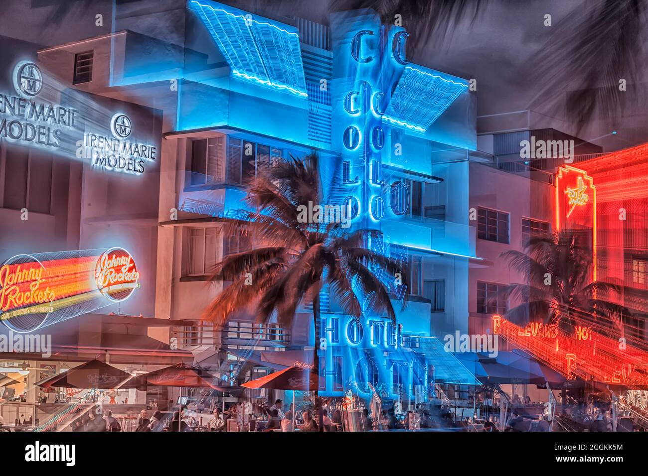 Ocean drive by night, South Beach, Miami, Florida, USA Stock Photo - Alamy