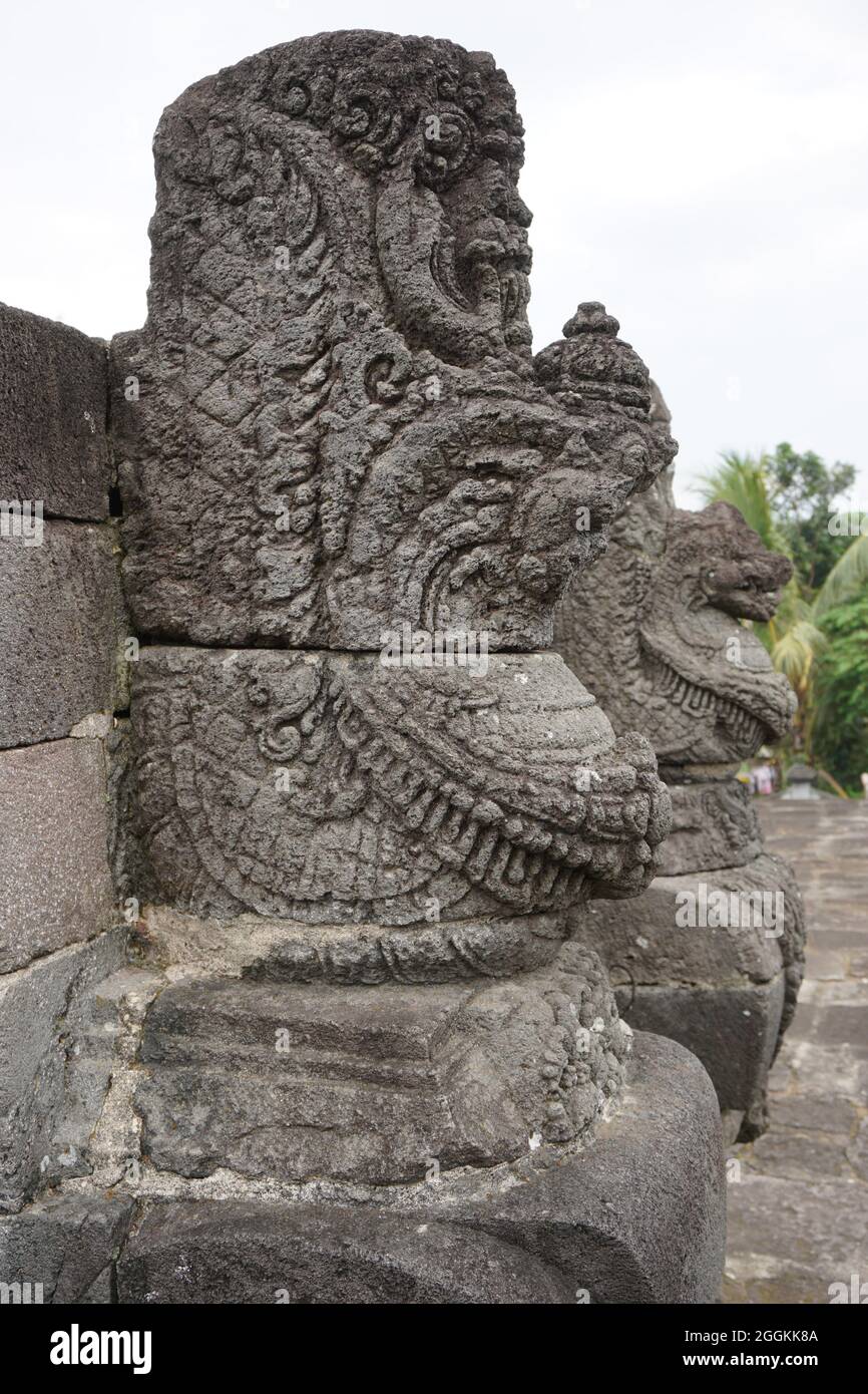Carved stone of penataran temple (panataran temple), Blitar, East Java ...