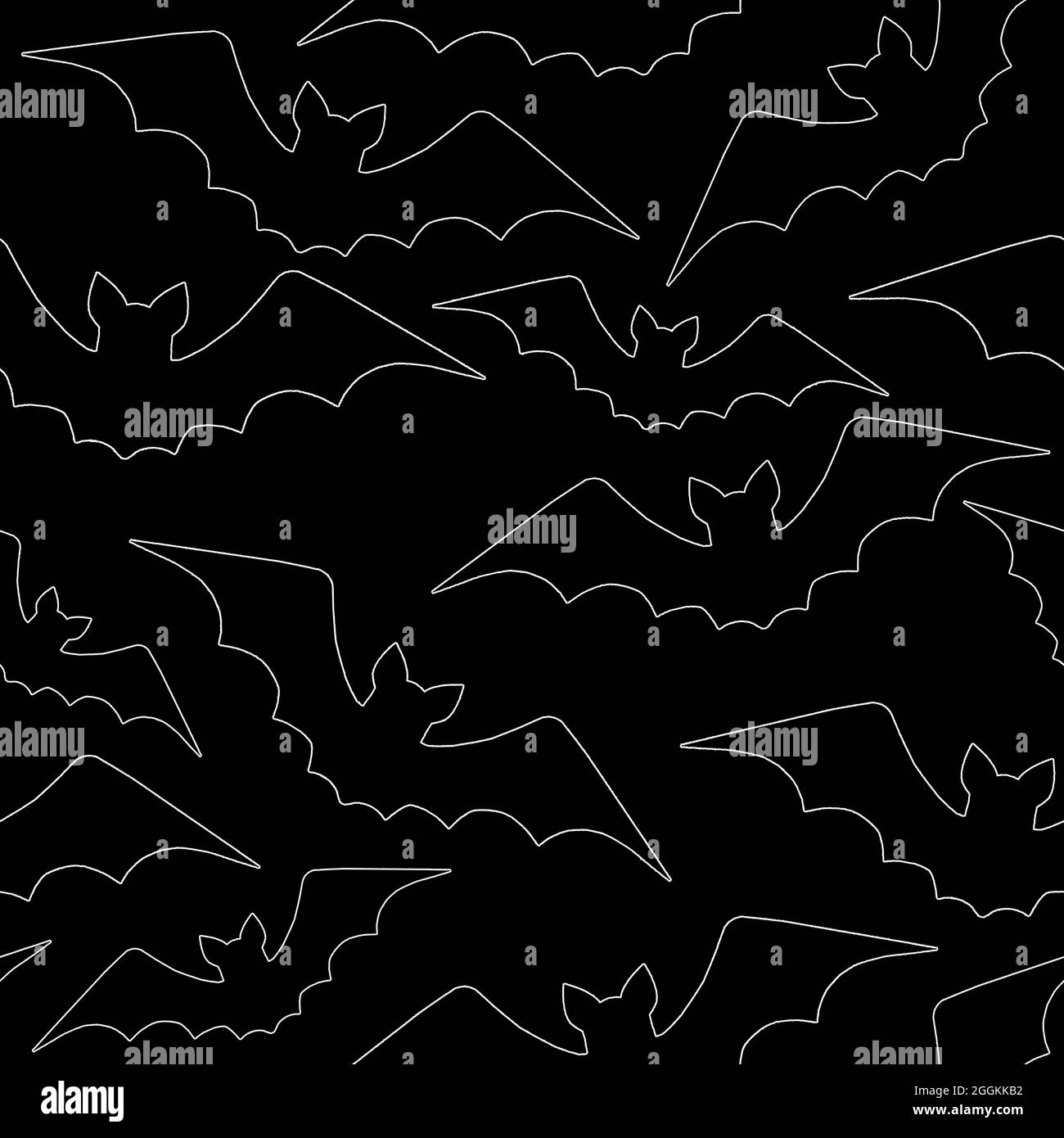 Halloween grunge seamless pattern with silhouettes of flying bats on ...