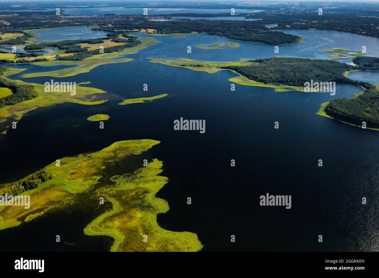 Top view of the Snudy and Strusto lakes in the Braslav lakes National ...