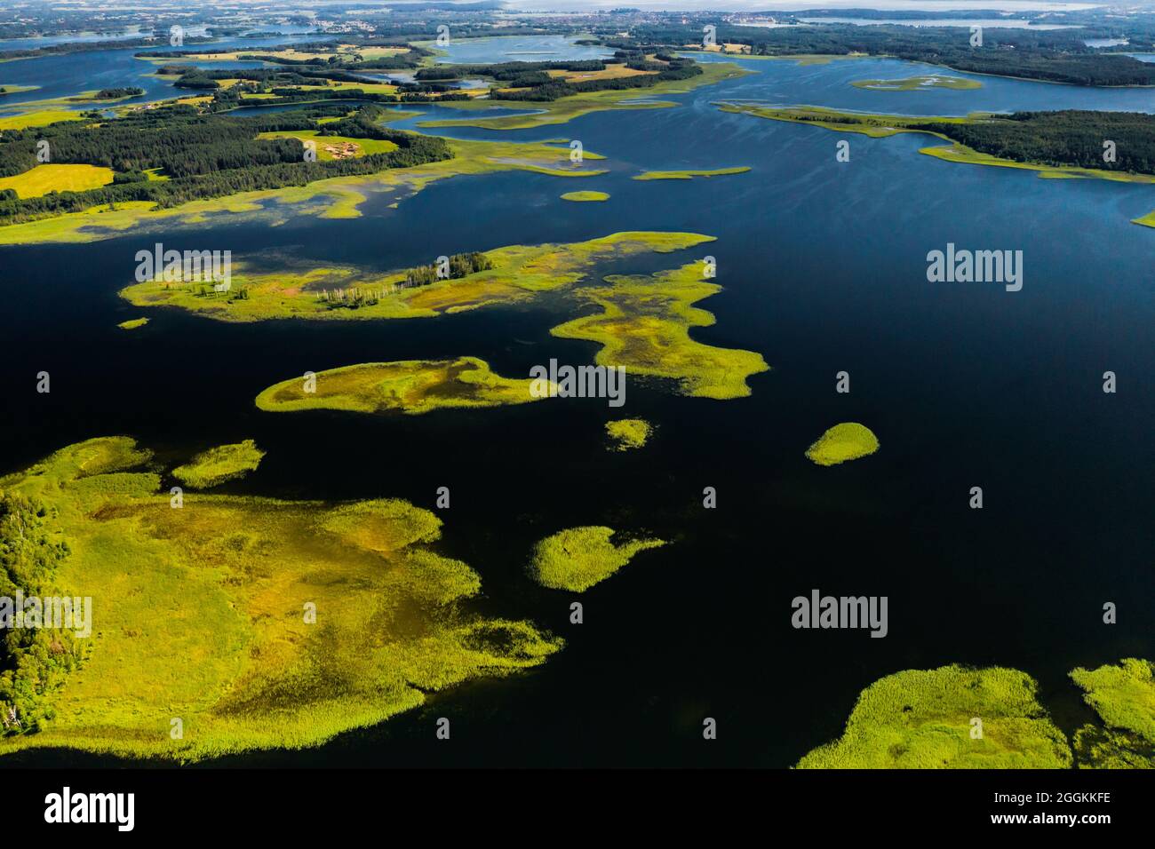 Top view of the Snudy and Strusto lakes in the Braslav lakes National ...