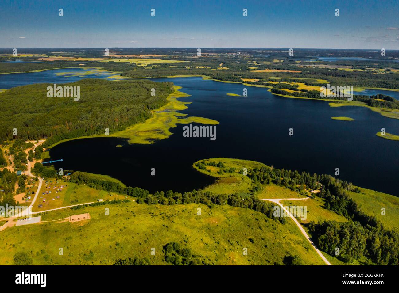 Top view of the Snudy and Strusto lakes in the Braslav lakes National ...