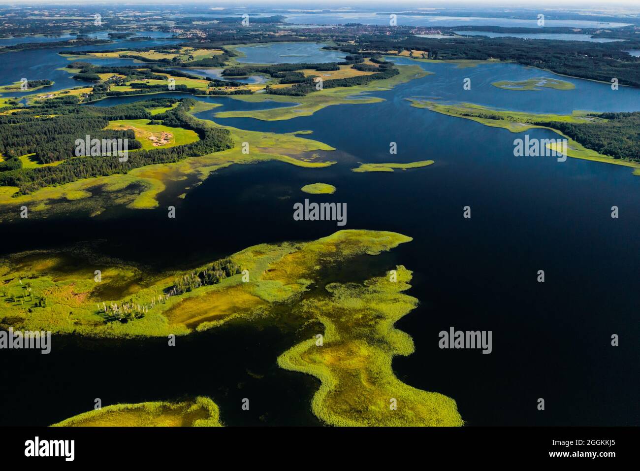 Top view of the Snudy and Strusto lakes in the Braslav lakes National ...