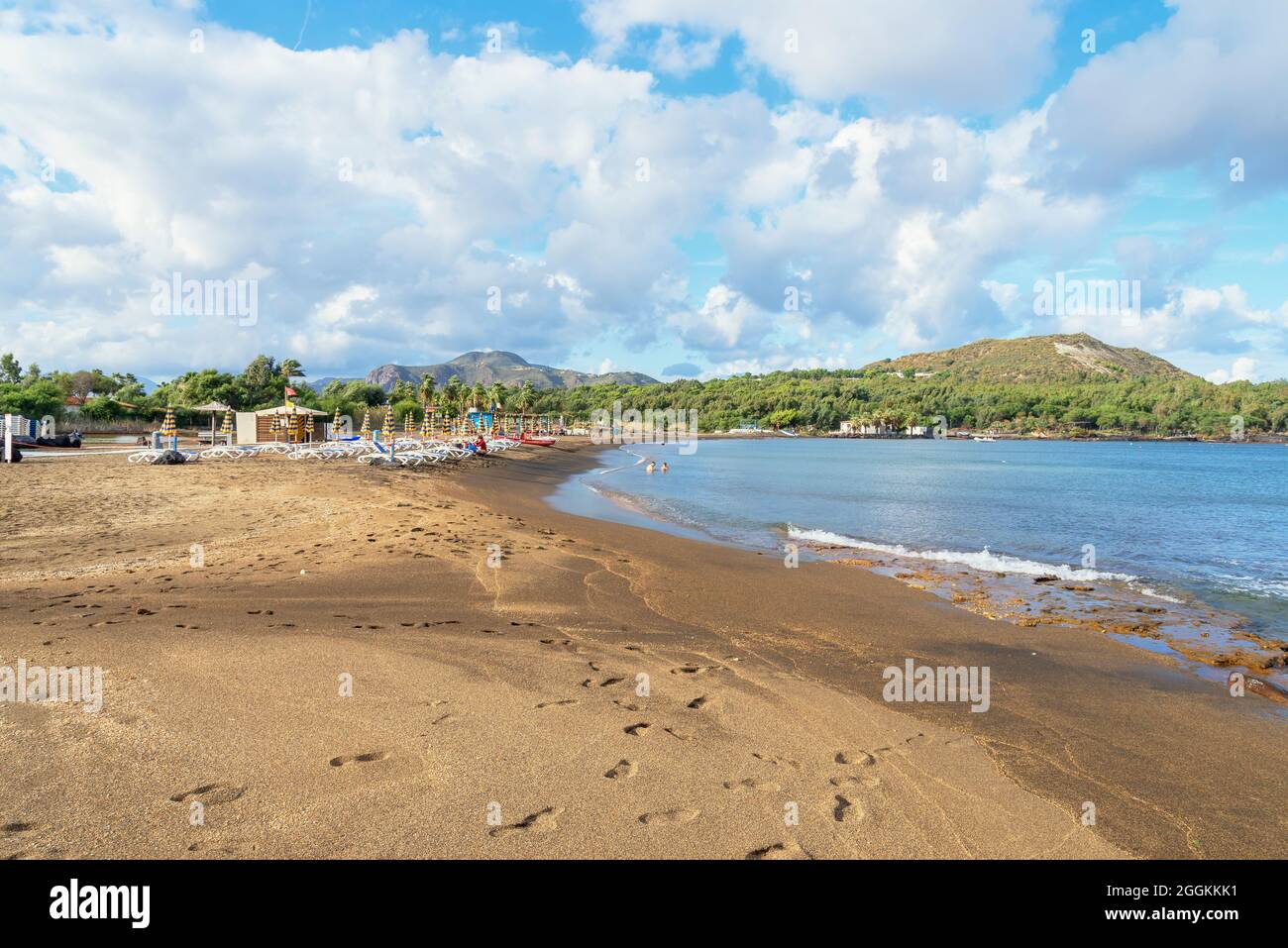 Black sand beach, Vulcano Island, Aeolian Islands, Sicily, Italy Stock ...