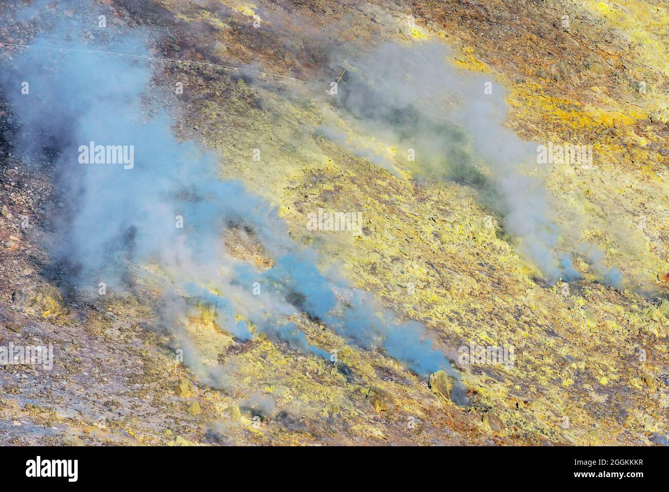 Volcanic activity on Gran cratere, Vulcano Island, Aeolian Islands ...