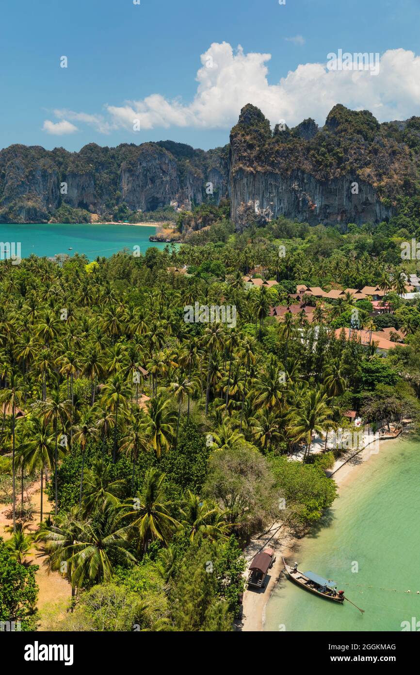 View of Rai Leh Peninsula with West Rai Leh Beach and East Rai Leh ...