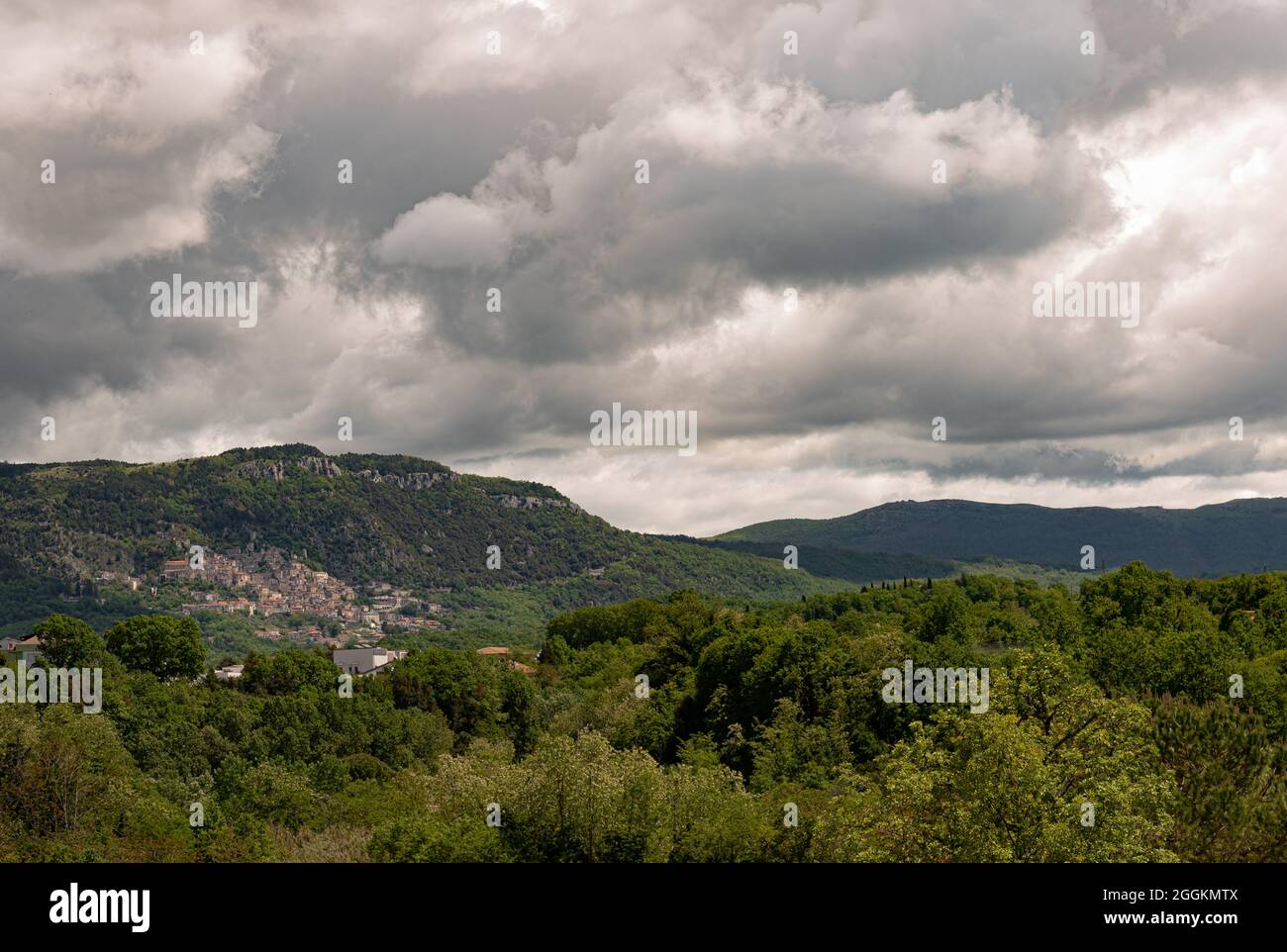 Panorama of Pesche, village in the province of Isernia, in Molise ...