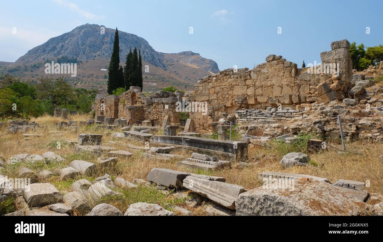 The archaeological site of the Ancient Corinth, Greece Stock Photo - Alamy