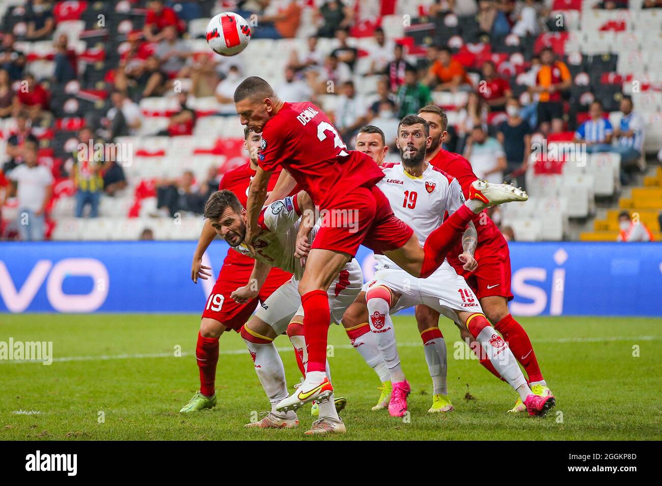 ISTANBUL, TURKEY - SEPTEMBER 1: Igor Vujacic of Montenegro and Merih ...