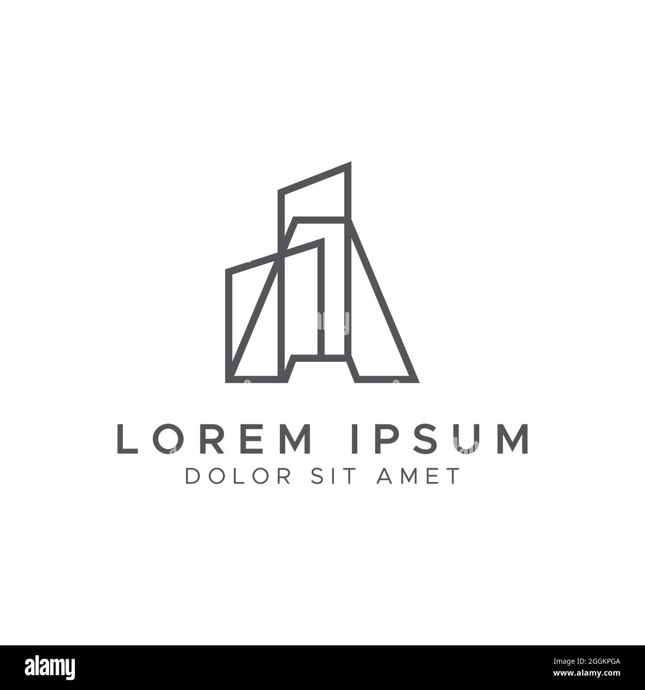 Initial Letter A Line Building Vector Stock Illustration Logo Design ...