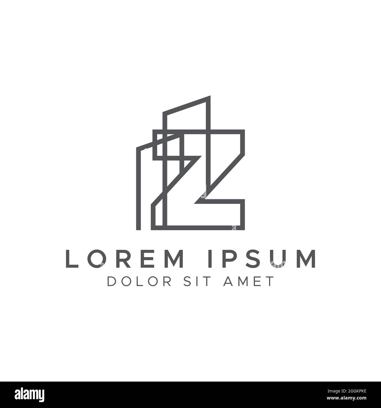 Initial Letter Z Line Building Vector Stock Illustration Logo Design ...