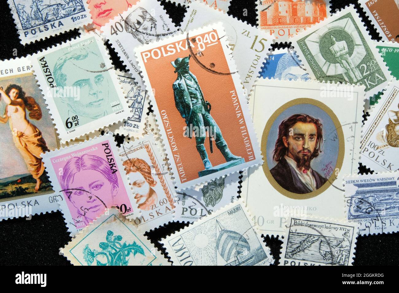 Assorted collection of postage stamps from Poland; cancelled European ...