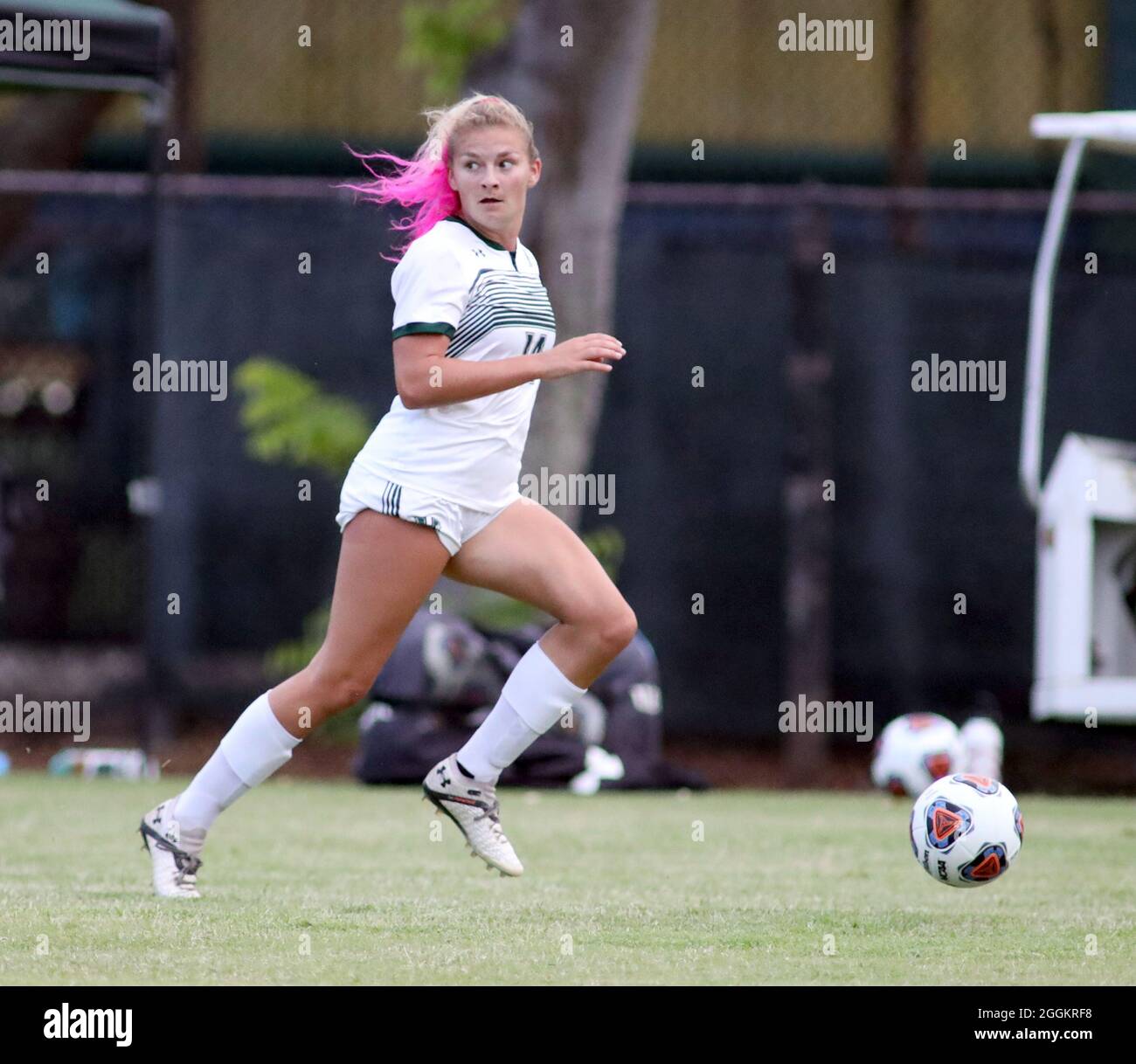 August 17, 2021 - Hawaii Rainbow Warriors forward Kayla Ryan #14 during ...