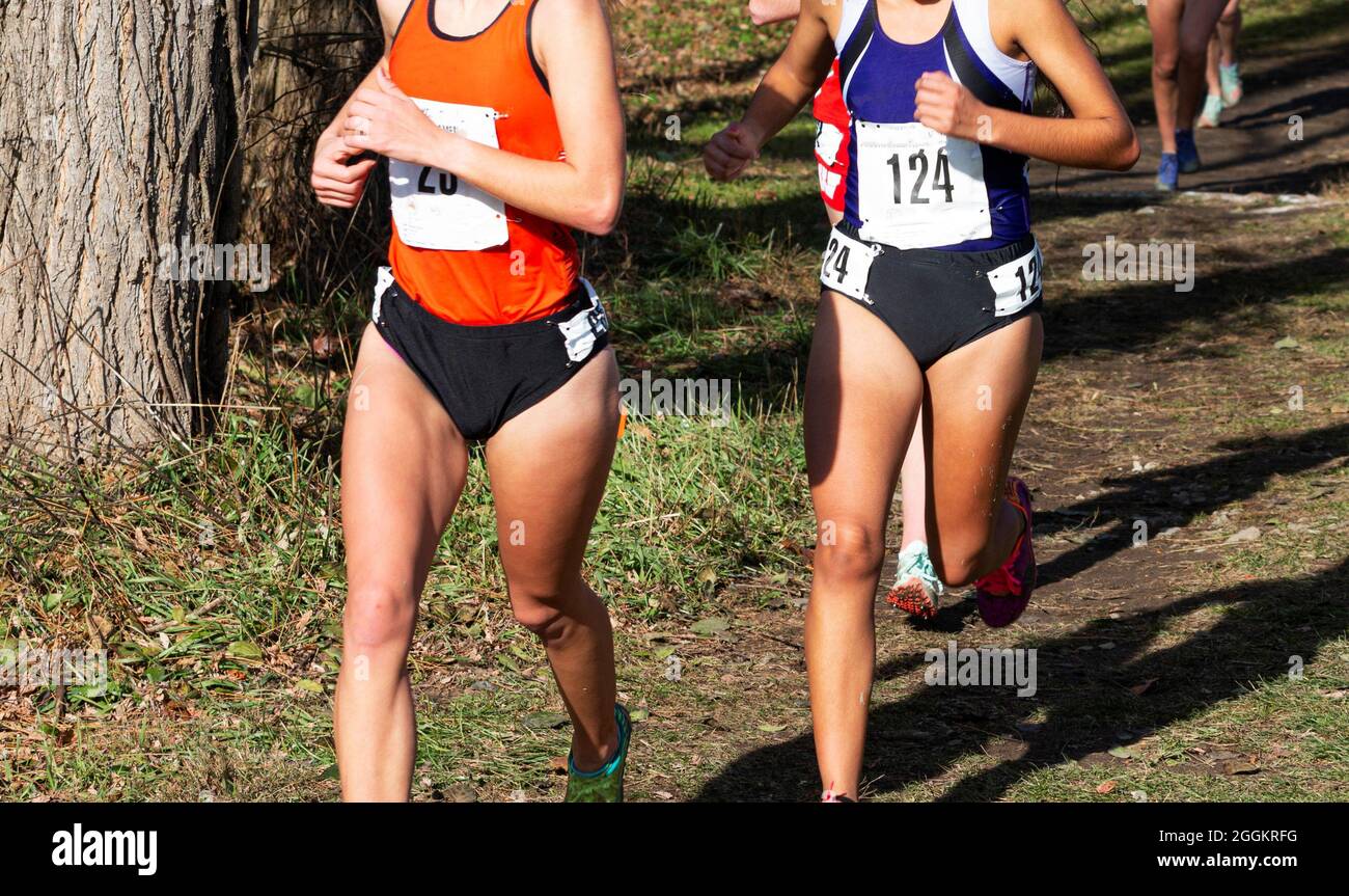 Girls Running Cross Country