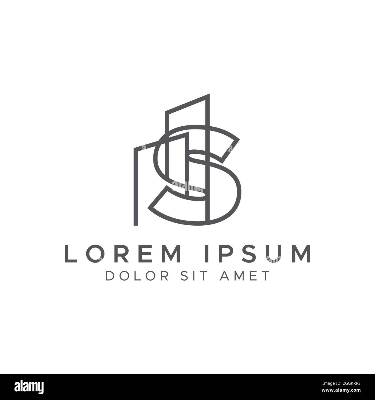 Initial Letter S Line Building Vector Stock Illustration Logo Design ...