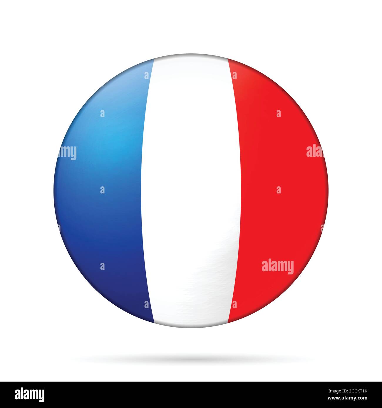 Glass light ball with flag of France. Round sphere, template icon ...