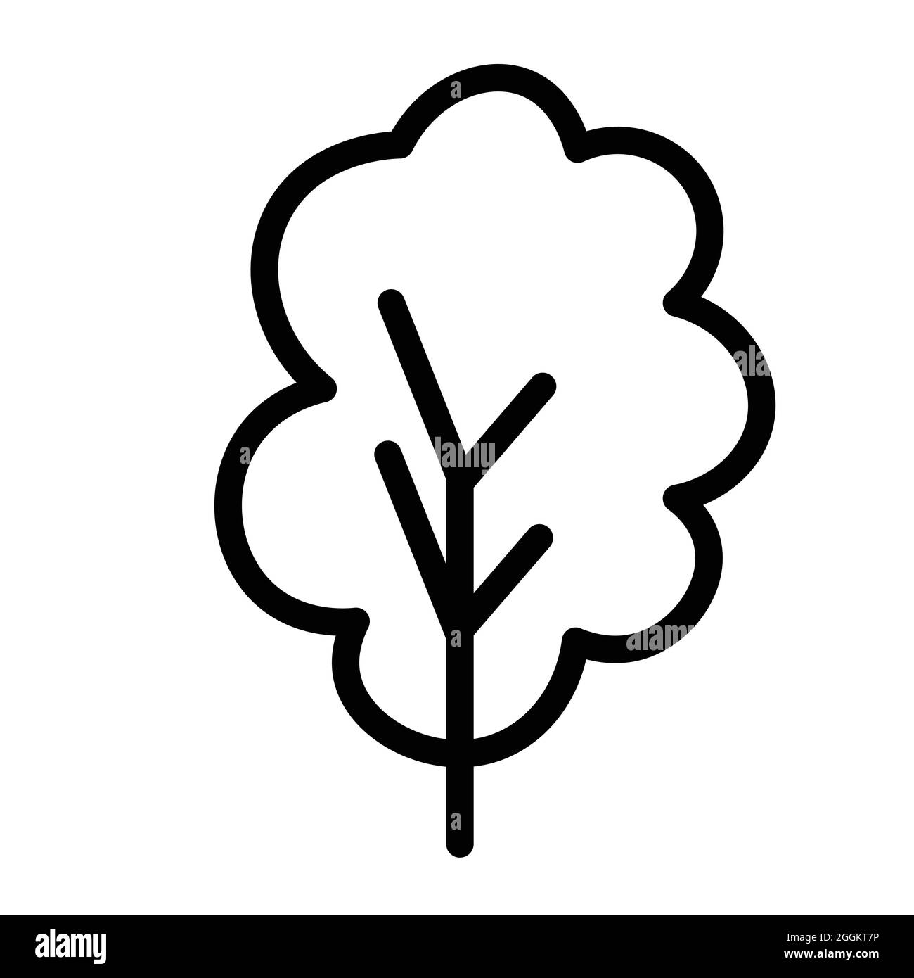 Black and white template tree icon. Vector symbol sign isolated on ...