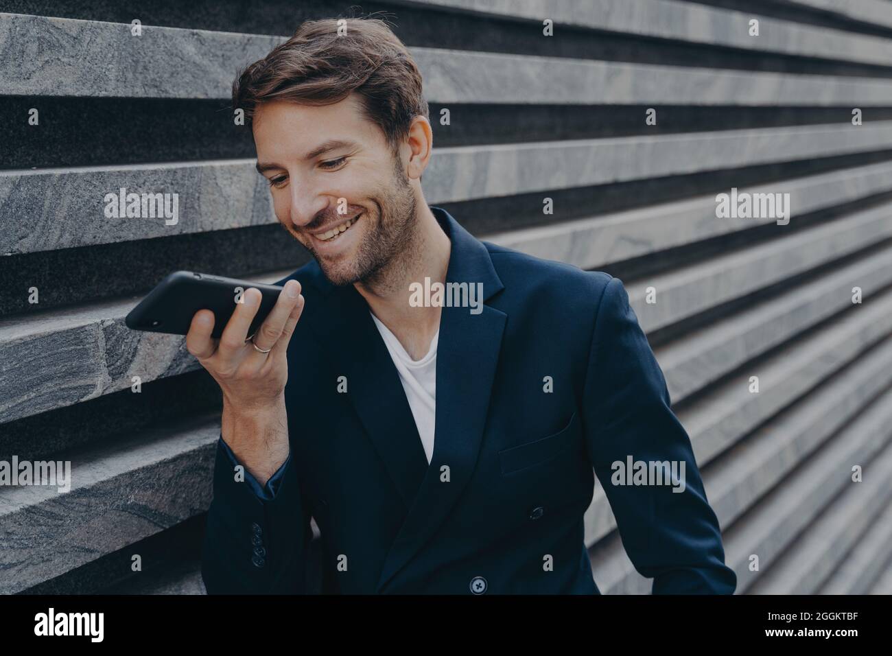 Man with recording device hi-res stock photography and images - Alamy