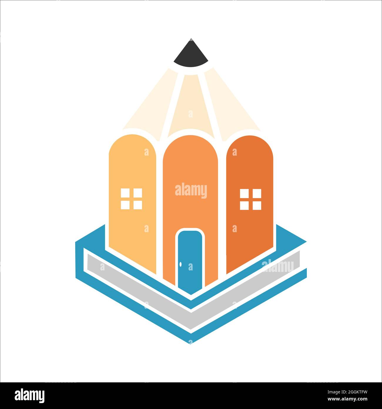 Pencil house logo design. Easy to change colors Stock Vector Image ...