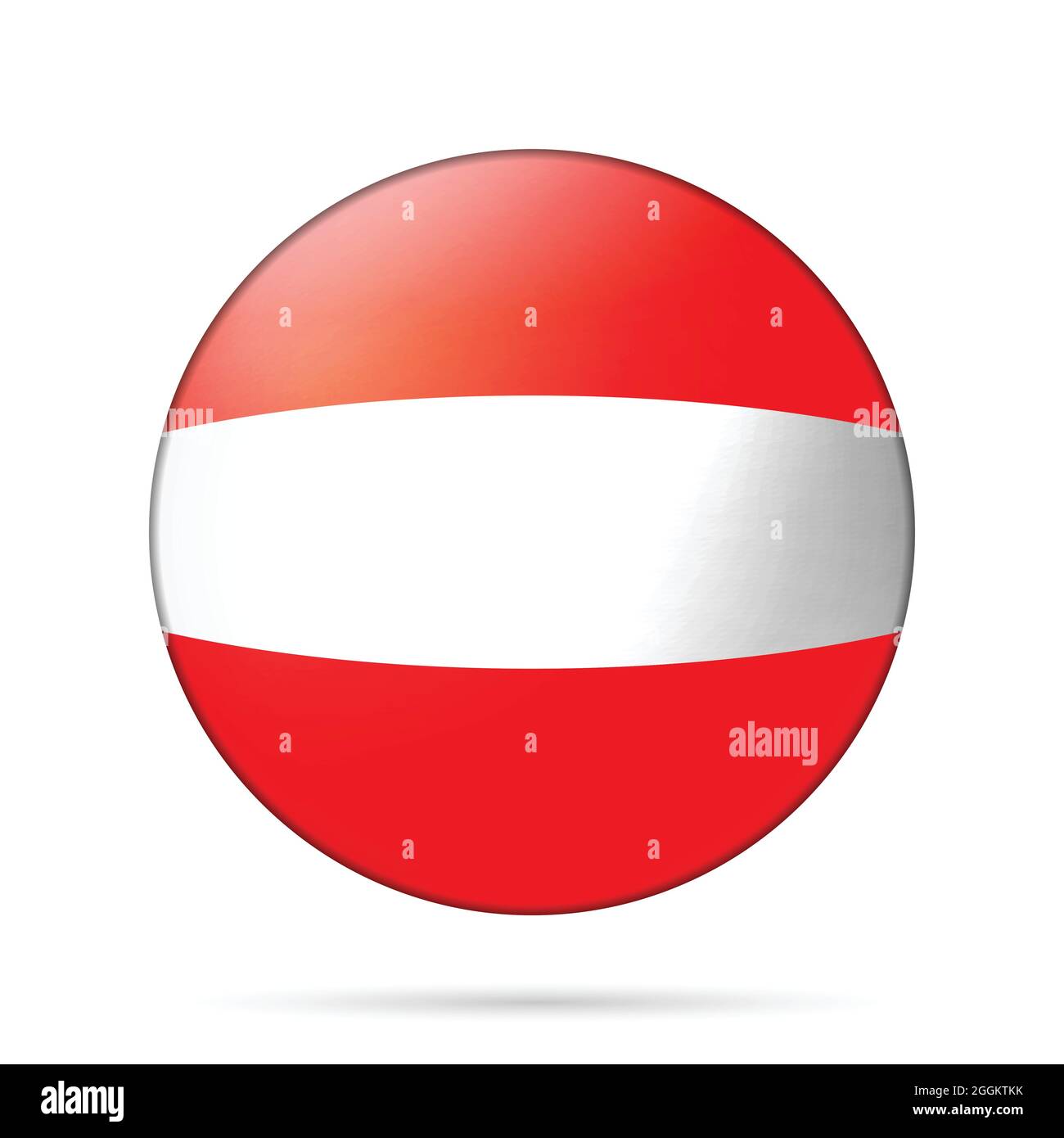 Glass light ball with flag of Austria. Round sphere, template icon ...