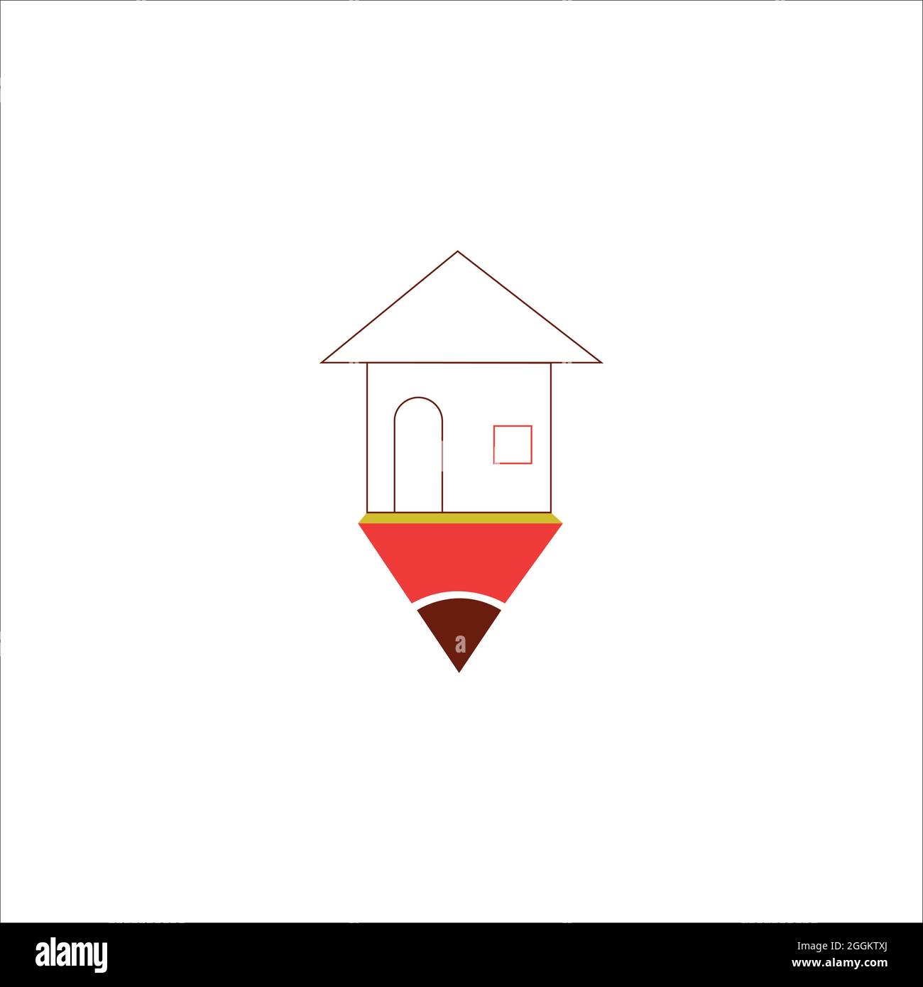 Pencil house logo design. Easy to change colors Stock Vector Image ...