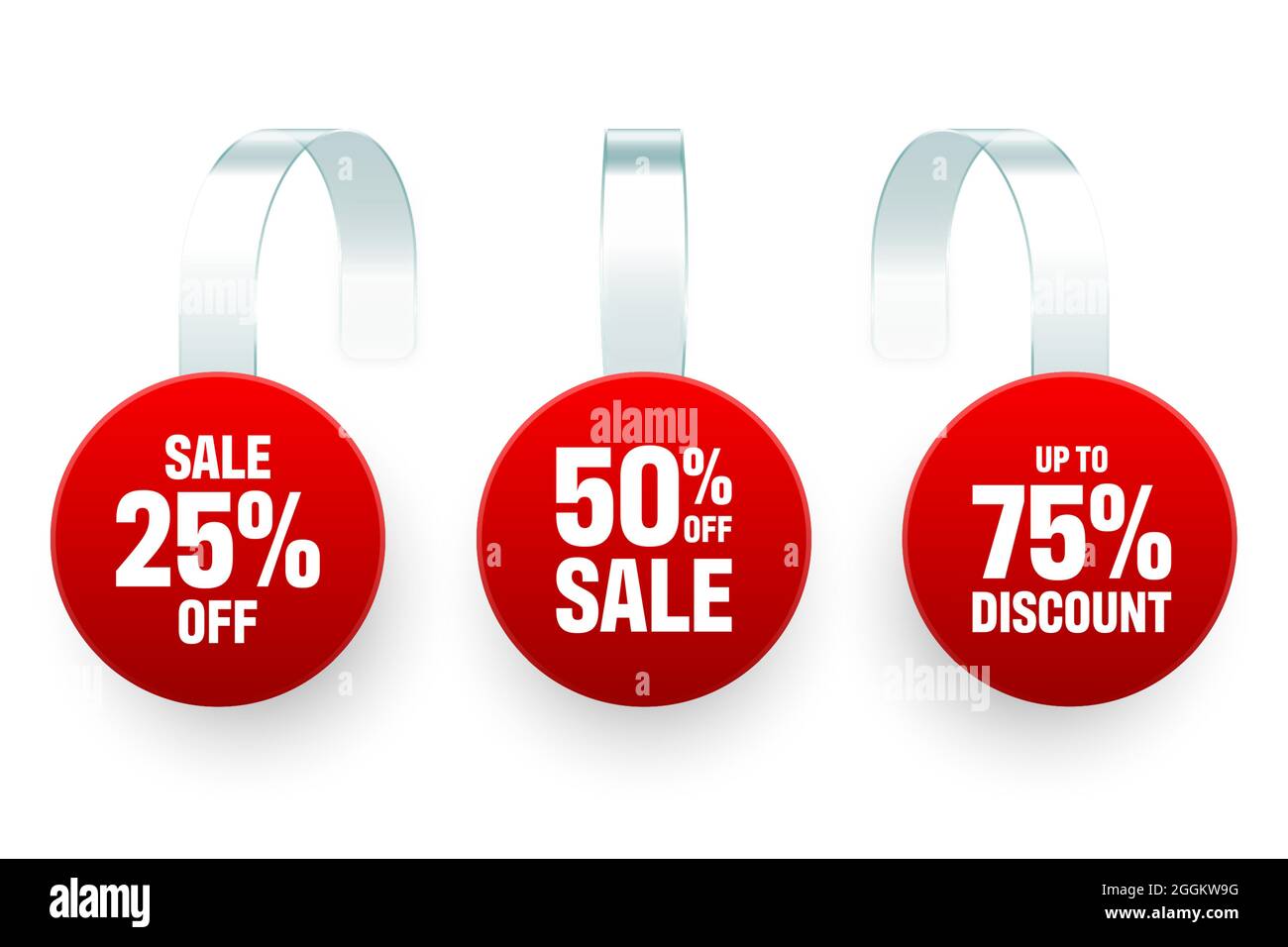 Supermarket promotional wobblers isolated on white background ...