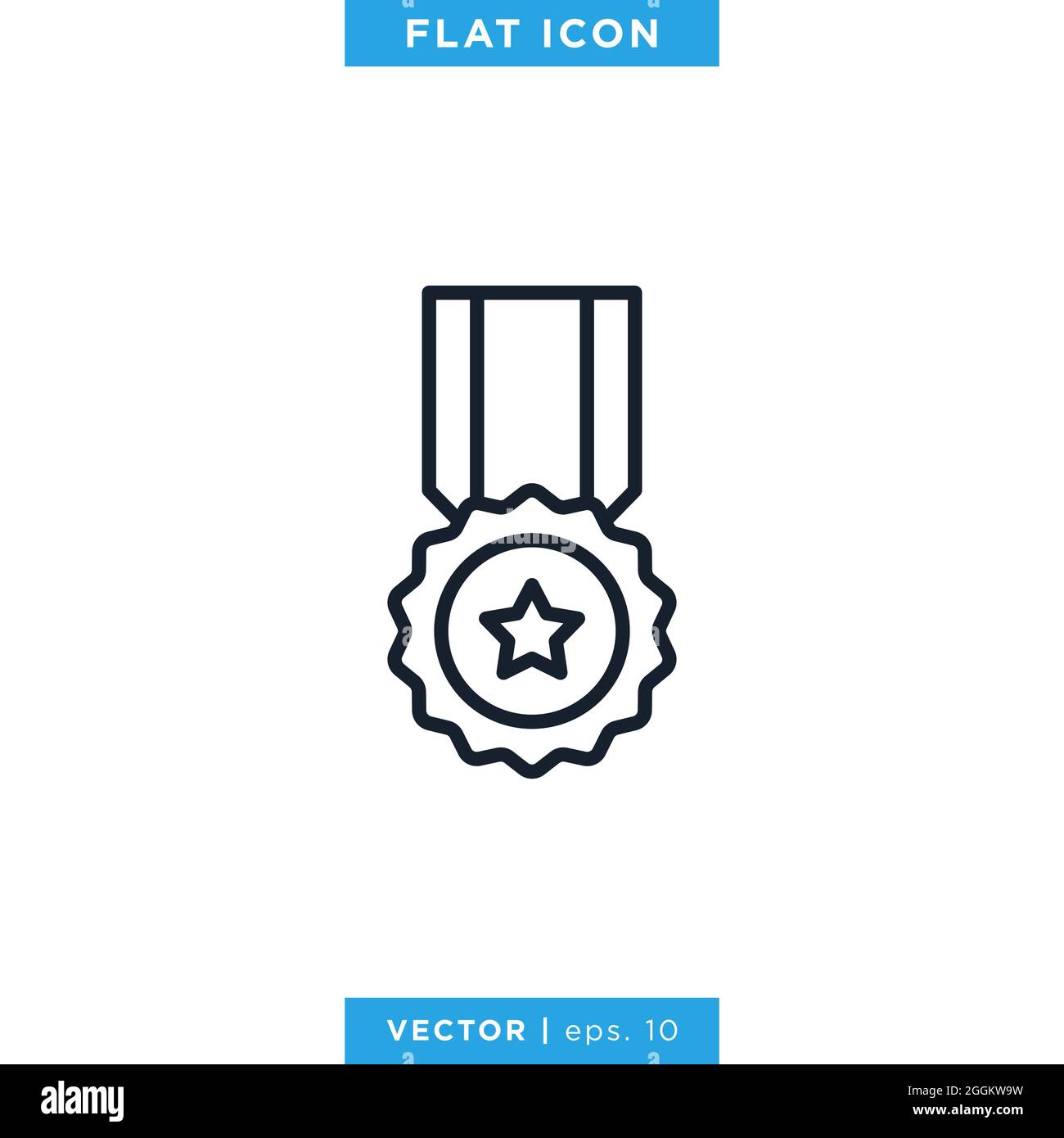 Award medal icon ribbon vector hi-res stock photography and images - Alamy
