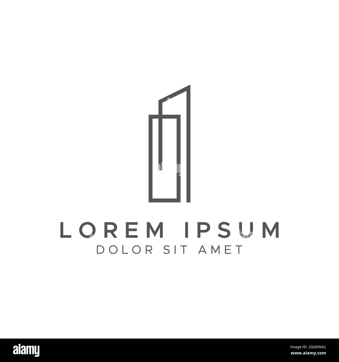 Initial Letter I Line Building Vector Stock Illustration Logo Design ...