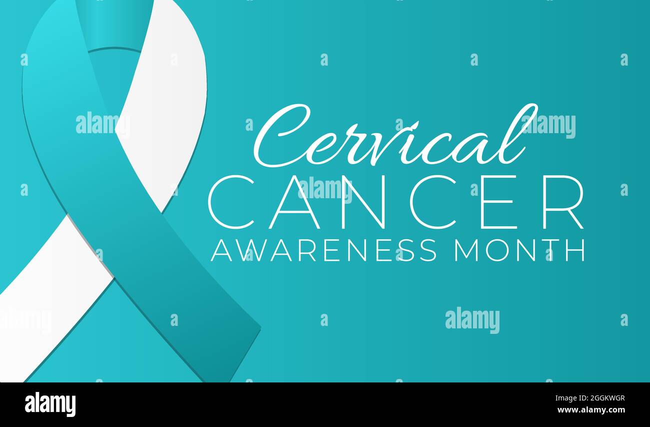 Teal Cervical Cancer Awareness Month Background Illustration Stock