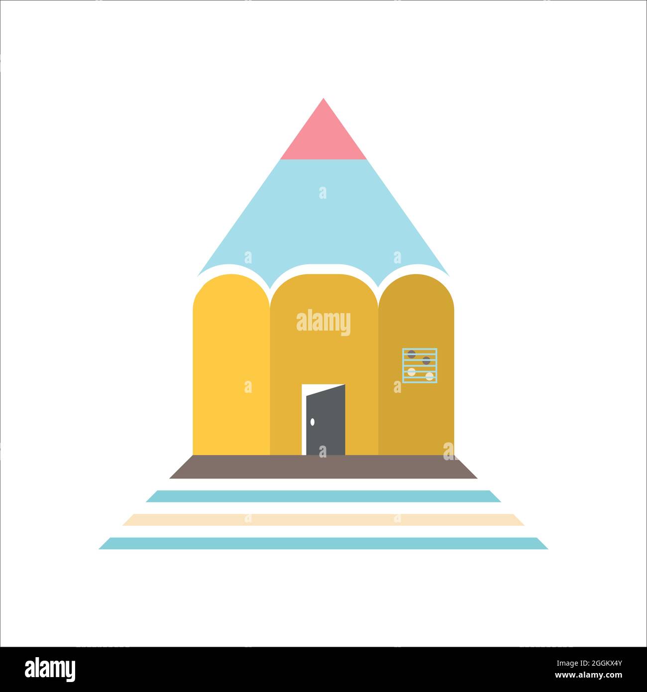 Pencil house logo design. Easy to change colors Stock Vector Image ...