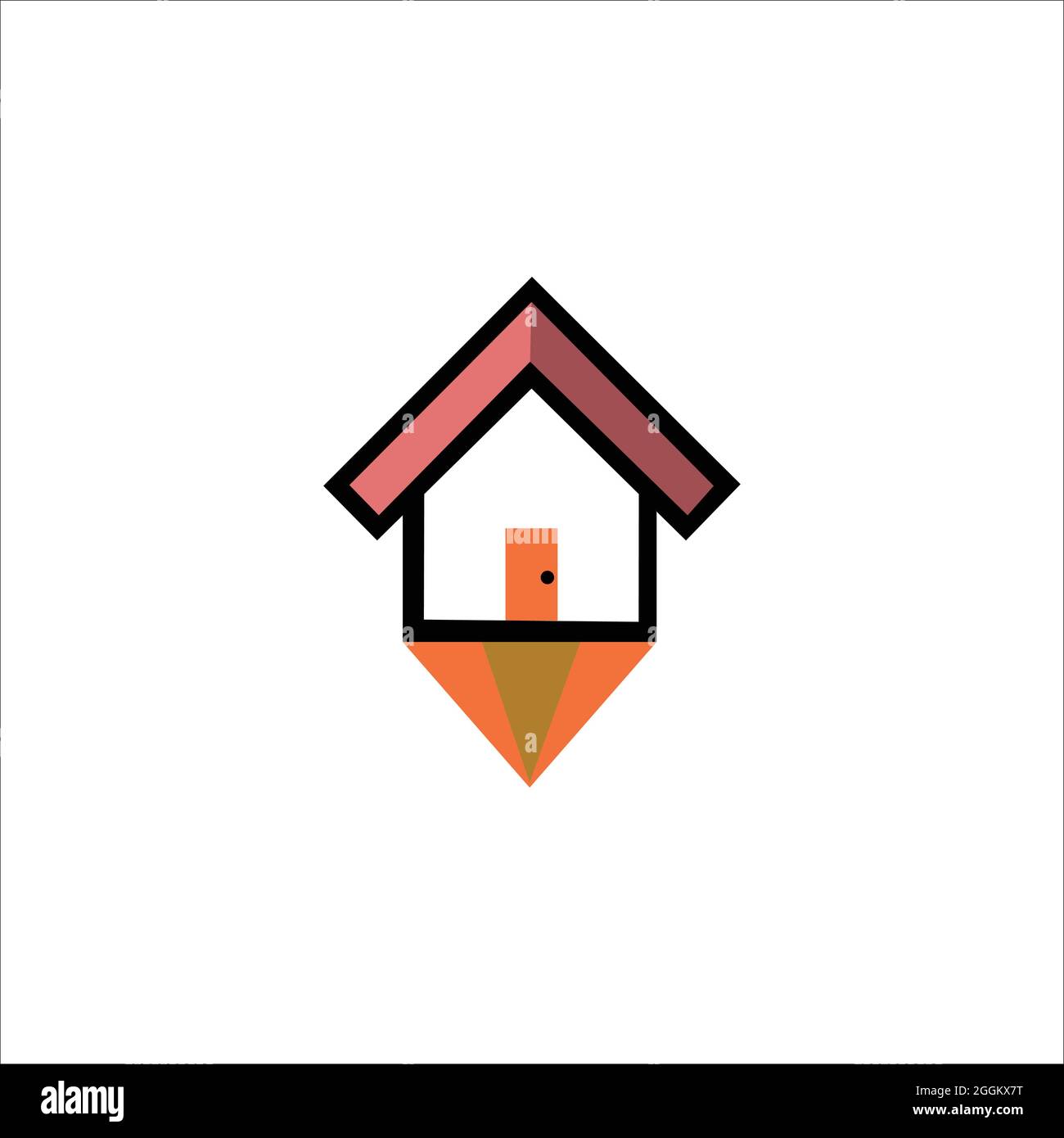 Pencil house logo design. Easy to change colors Stock Vector Image ...