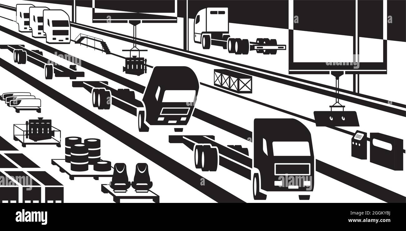 Truck assembly line – vector illustration Stock Vector Image & Art - Alamy