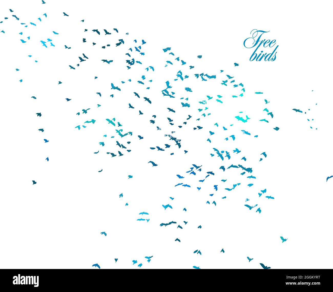 A flock of blue birds. Vector illustration Stock Vector Image & Art - Alamy