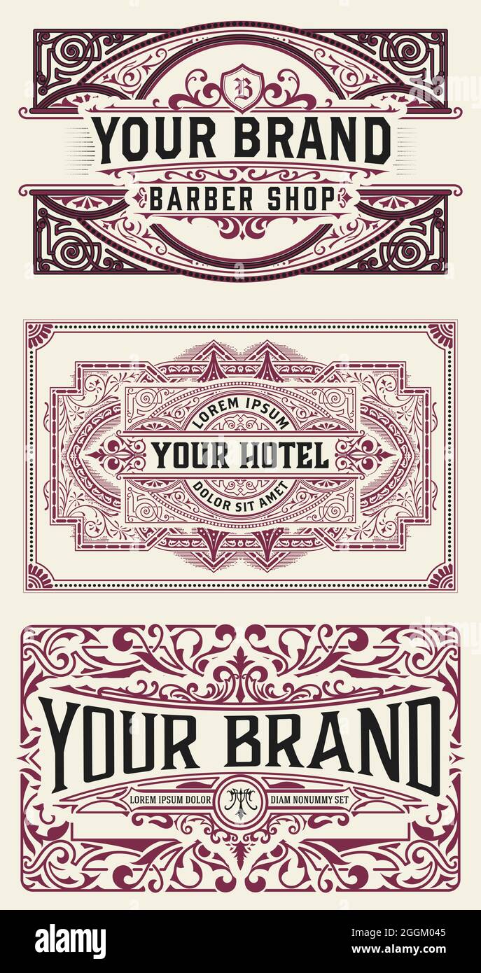 Set of 3 vintage labels for packing Stock Vector Image & Art - Alamy